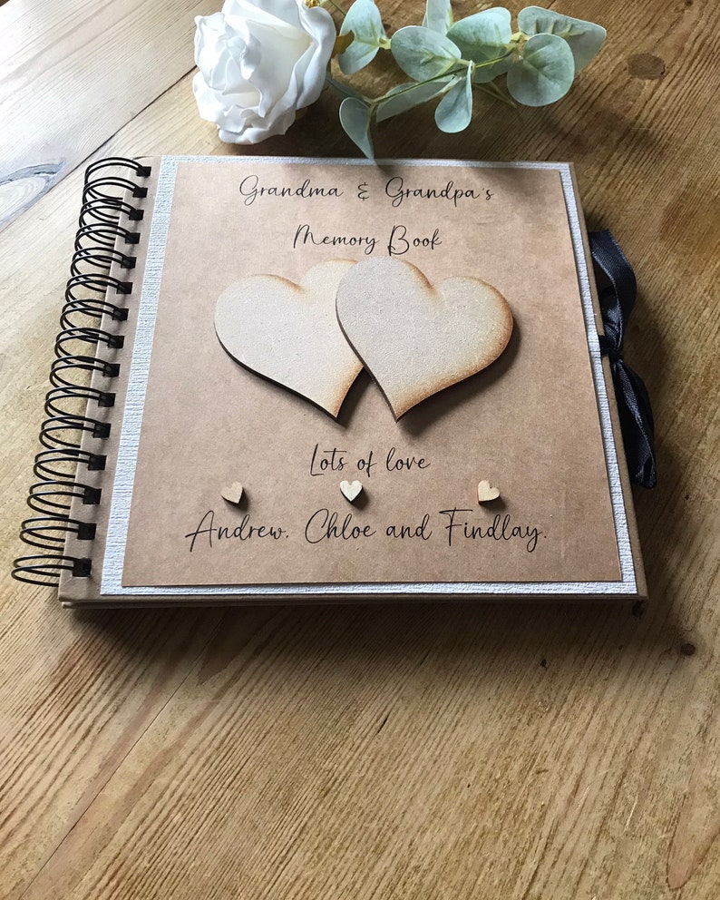Grandparents Memory Book, Grandparent Photo Scrapbook, Grandchild Gift ...