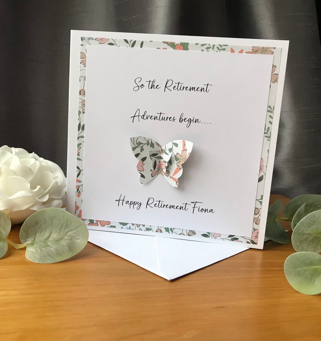 Personalised Retirement Card, Good Luck in Your Retirement, Handmade ...