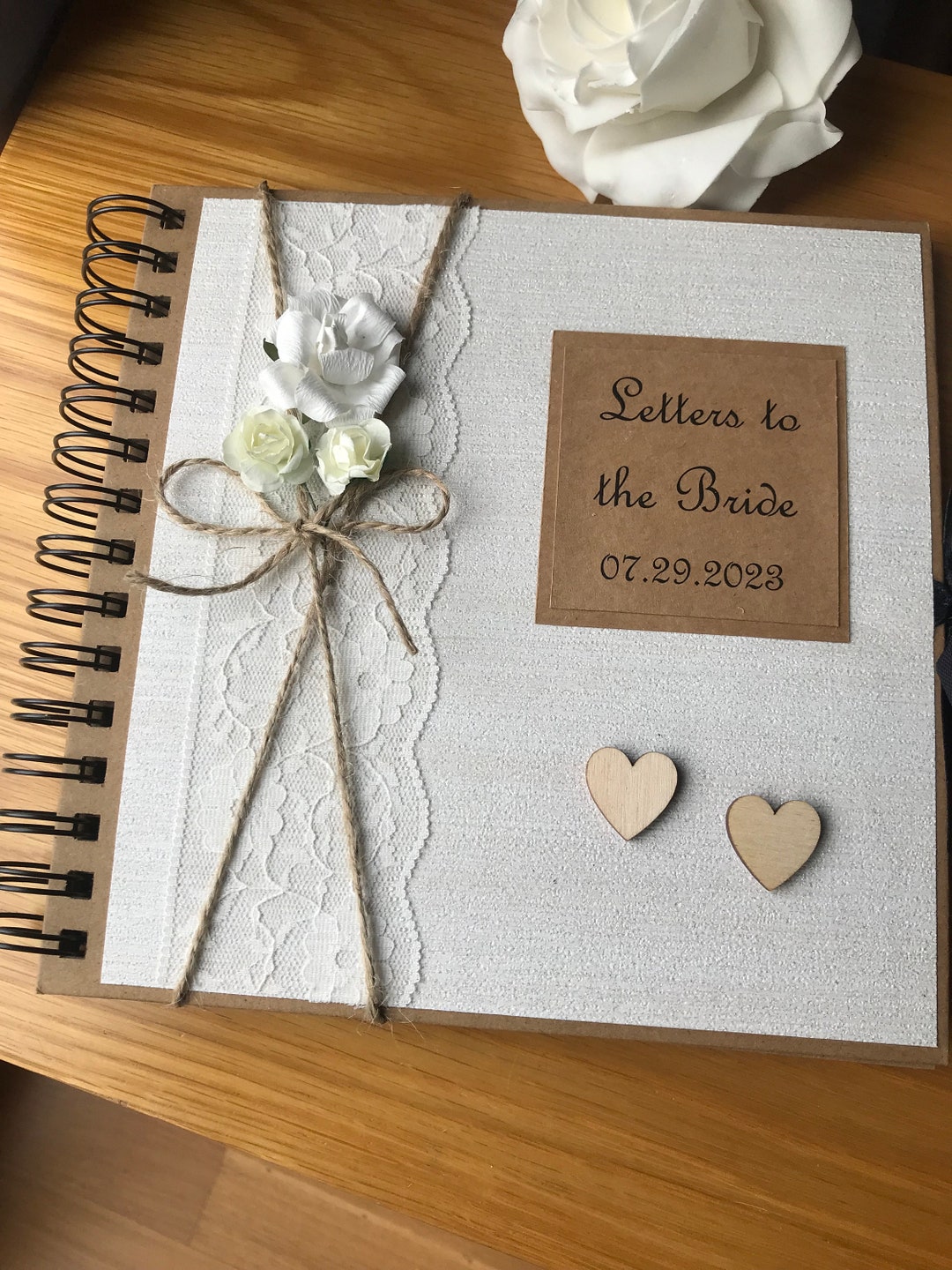Handmade Wedding Guest Book: Shabby Chic Bride Keepsake Album - Etsy