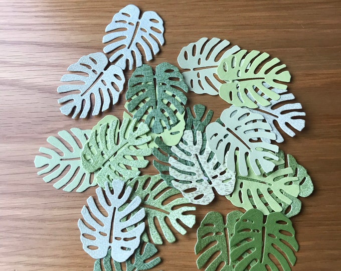20 Green Paper Monstera Leaves-green Die Cut Scrapbooking | Etsy