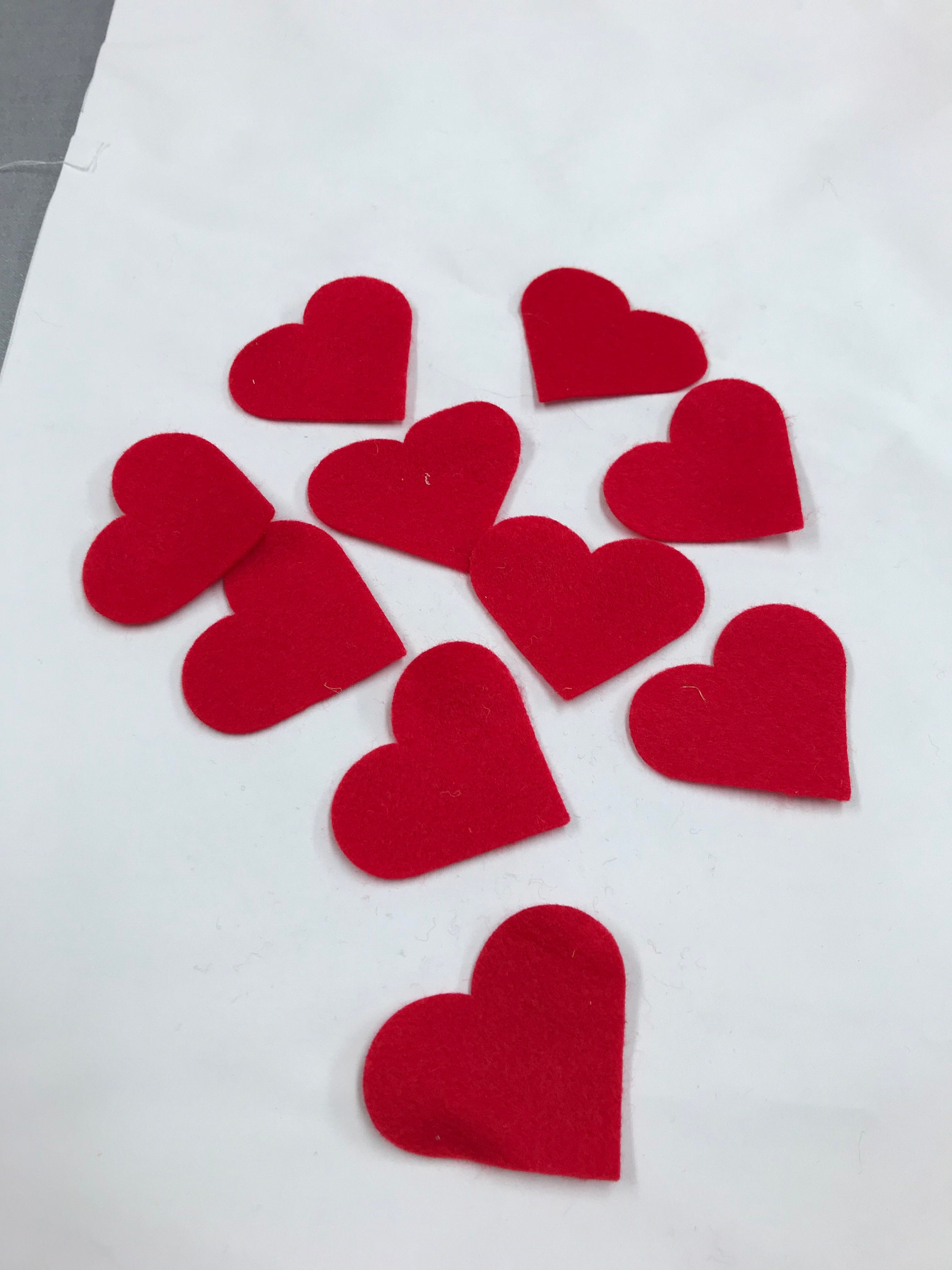 10 Red Die Cut Felt Hearts-valentine Hearts-romantic - Etsy UK