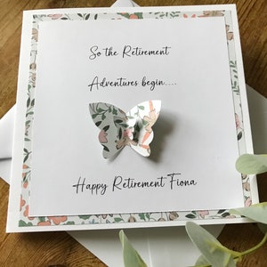 Personalised Retirement Card, Good Luck in Your Retirement, Handmade ...