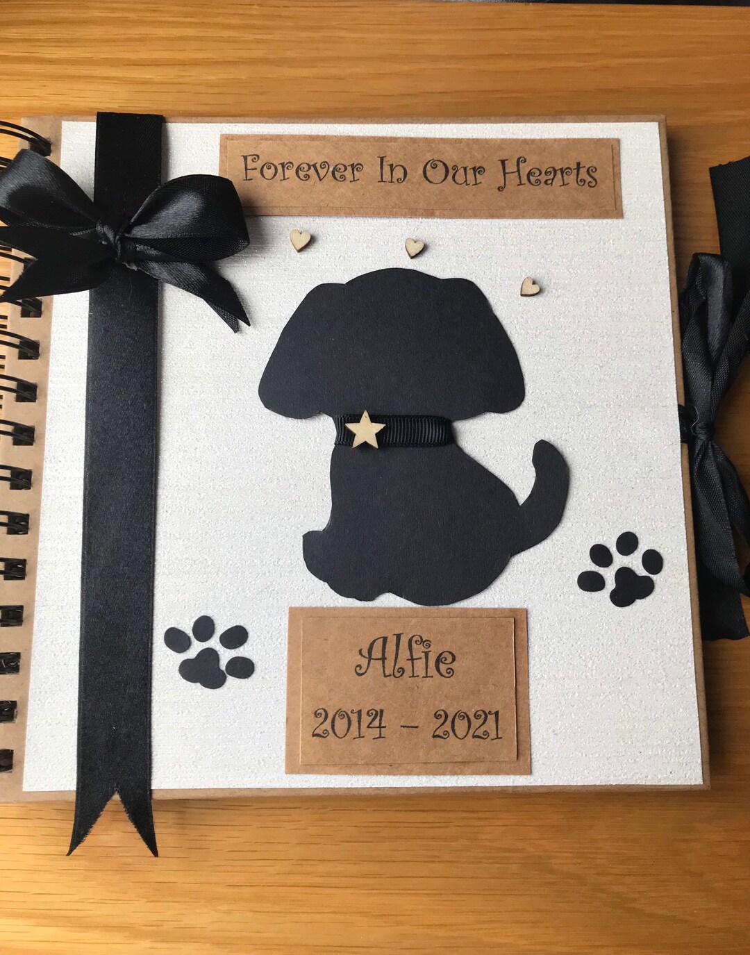 Cat/dog Memory Book, Personalised Pet Keepsake Album, Custom Cat/dog ...