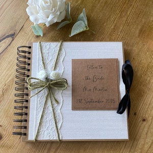 Personalised Letters to Bride Album, Wedding Memory Scrapbook, Lace ...