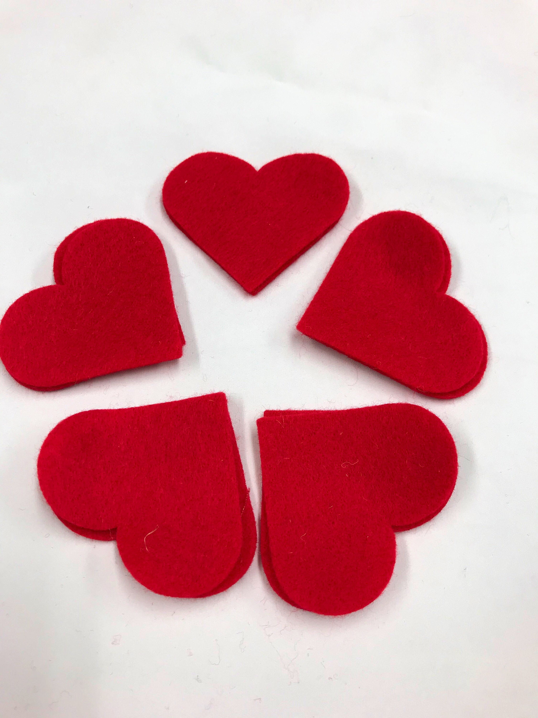 10 Red Die Cut Felt Hearts-valentine Hearts-romantic | Etsy UK