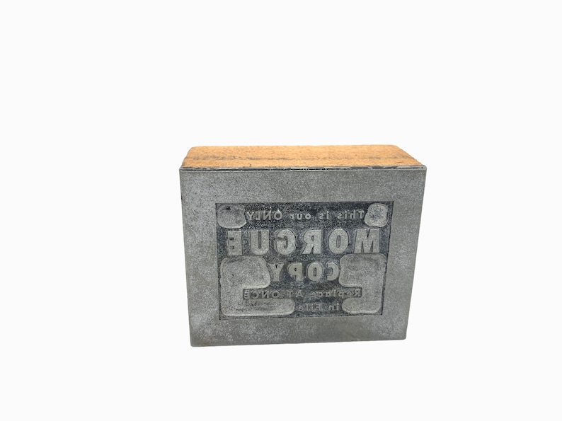 Vintage "morgue Copy" Letterpress Printing Block, Rare Find - Etsy