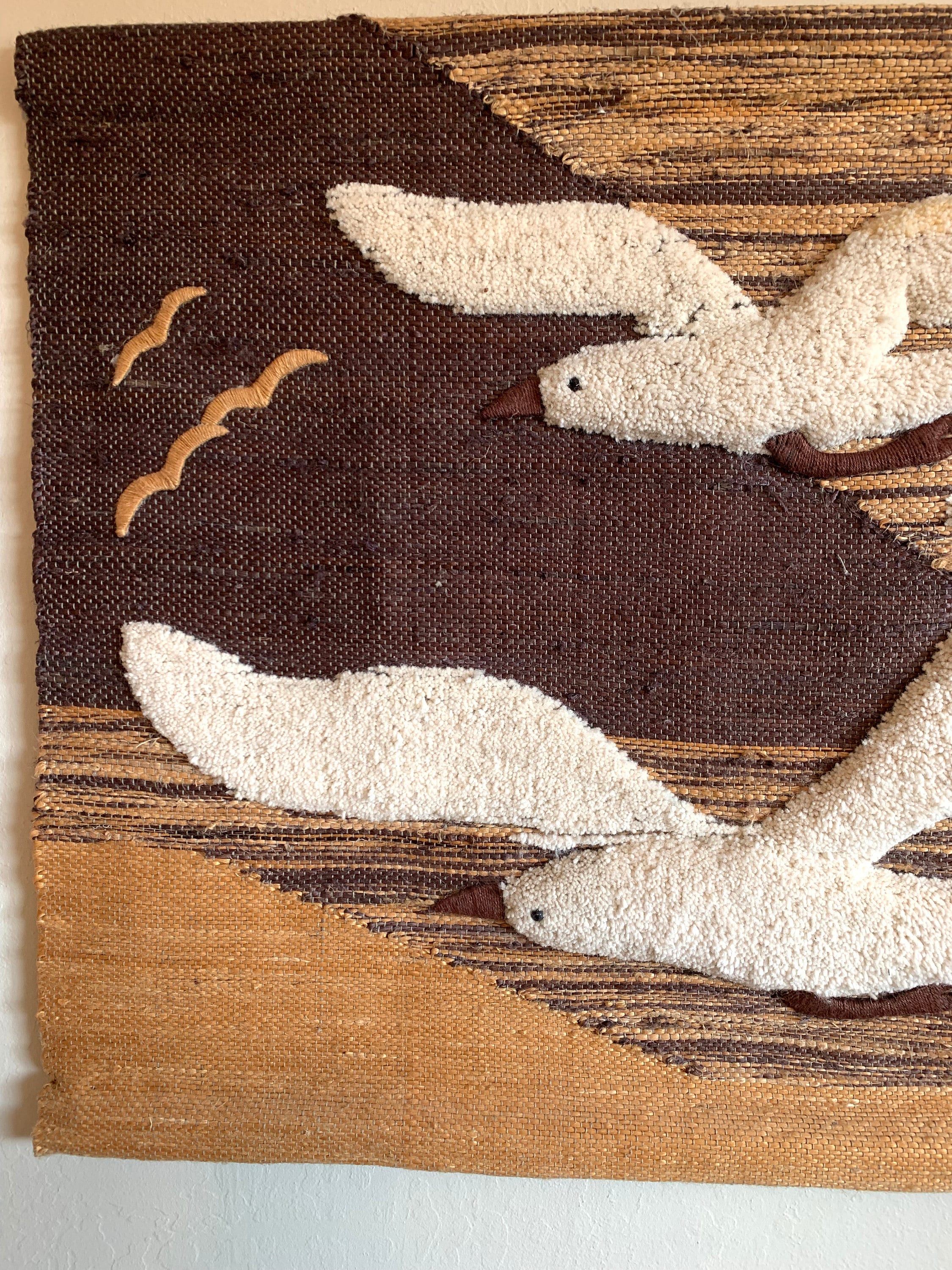Large 1979 Don Freedman Woven Wall Hanging W/ Birdsjute and - Etsy