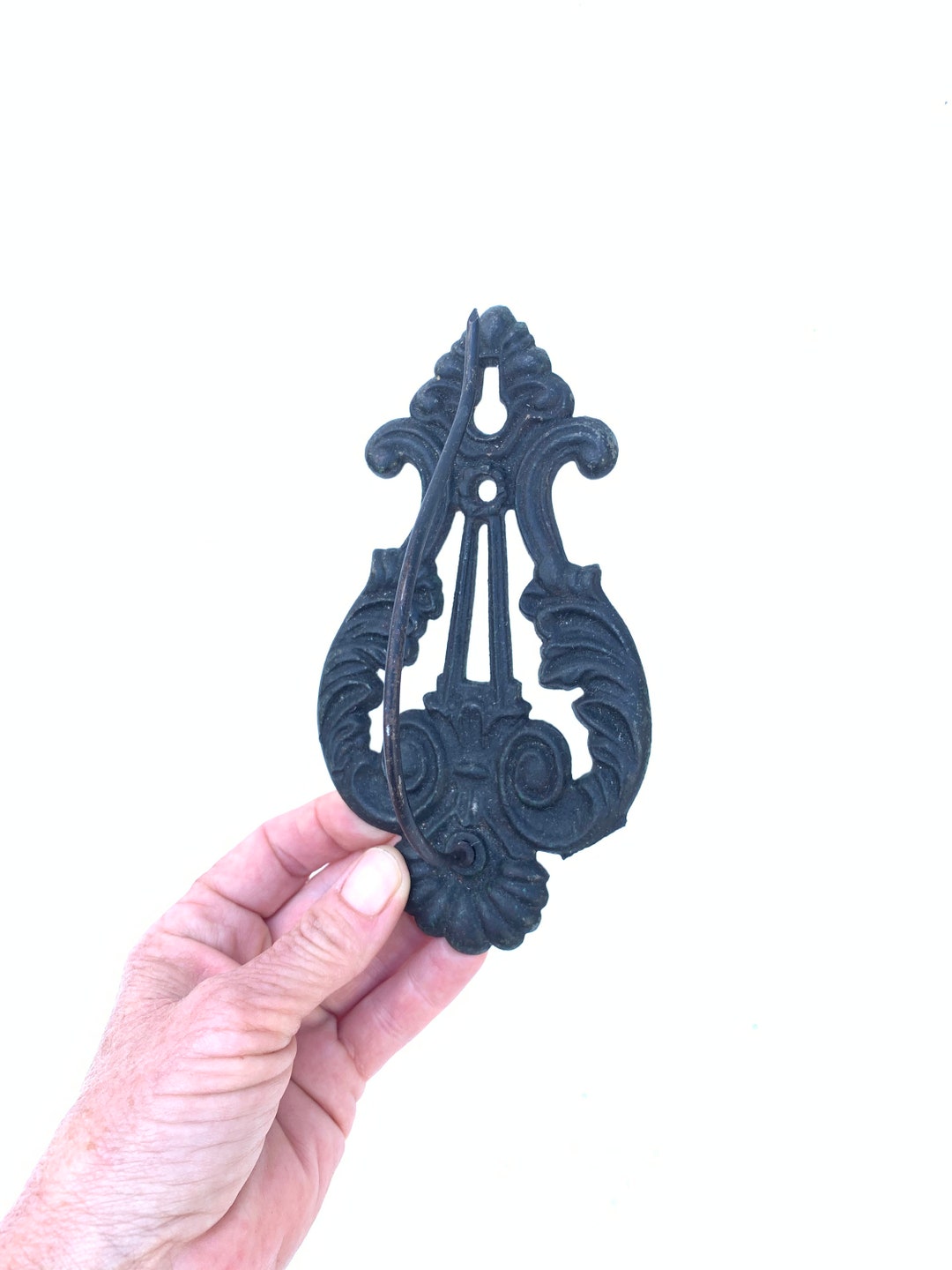 Vintage Cast Iron HOOK Paper Receipt Hanger~black Cast Iron Wall Hook ...