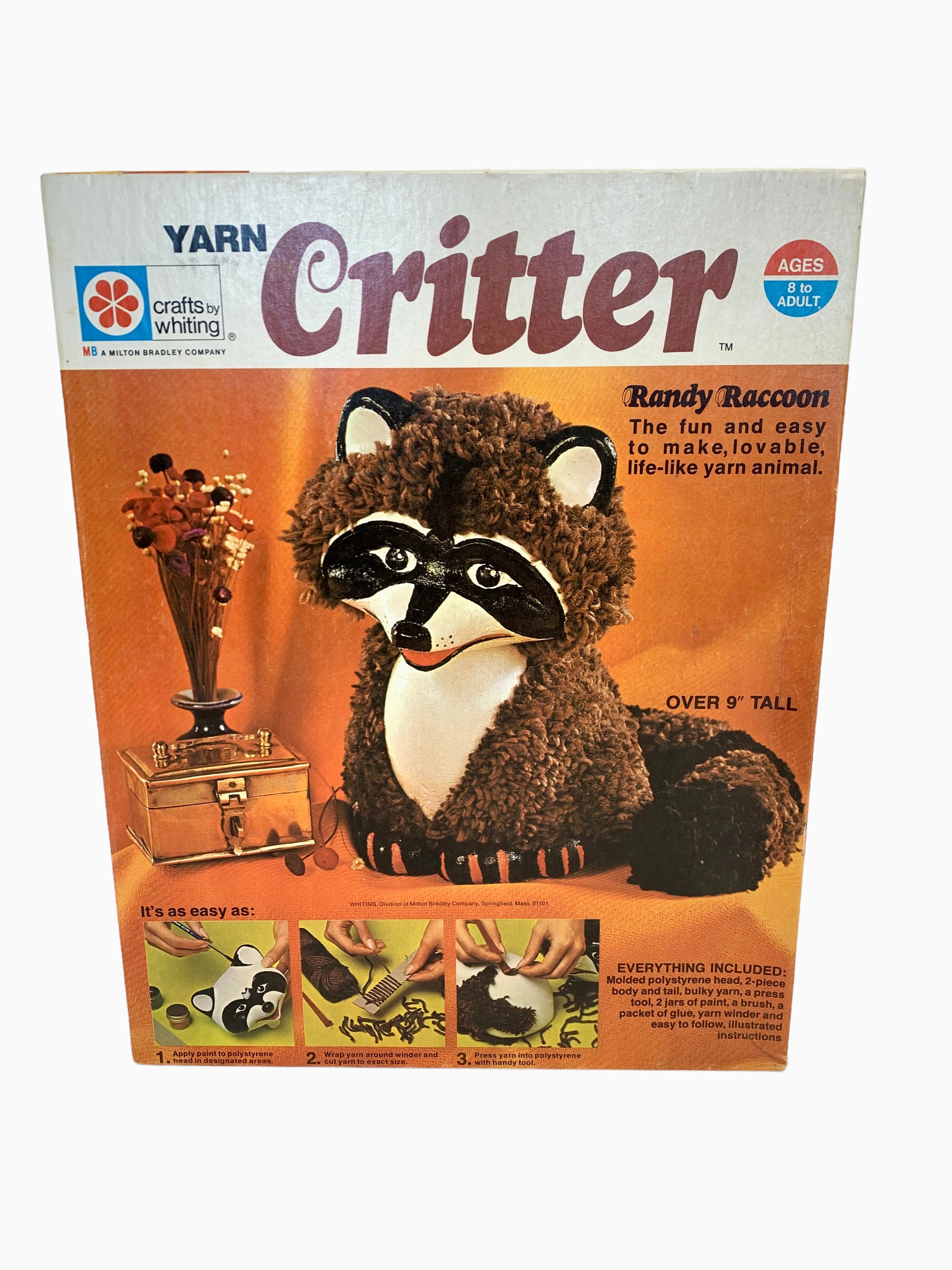 Vintage Yarn Critter Randy Raccoonyarn Animal Craft - Etsy