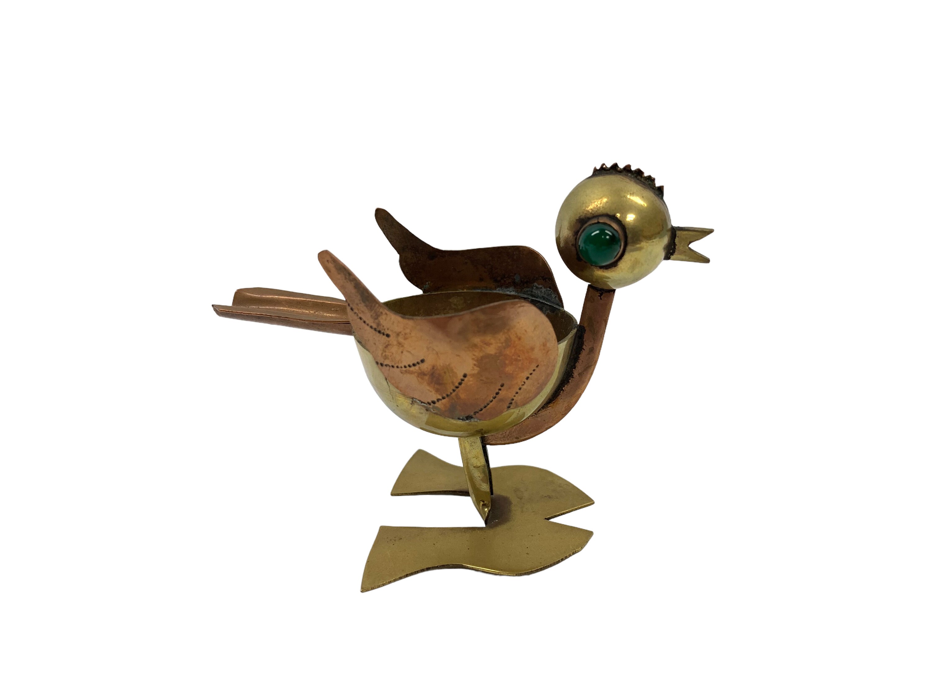 Vintage Brass Copper Bird Ashtray Figurine, Mid Century Modern Decor - Etsy