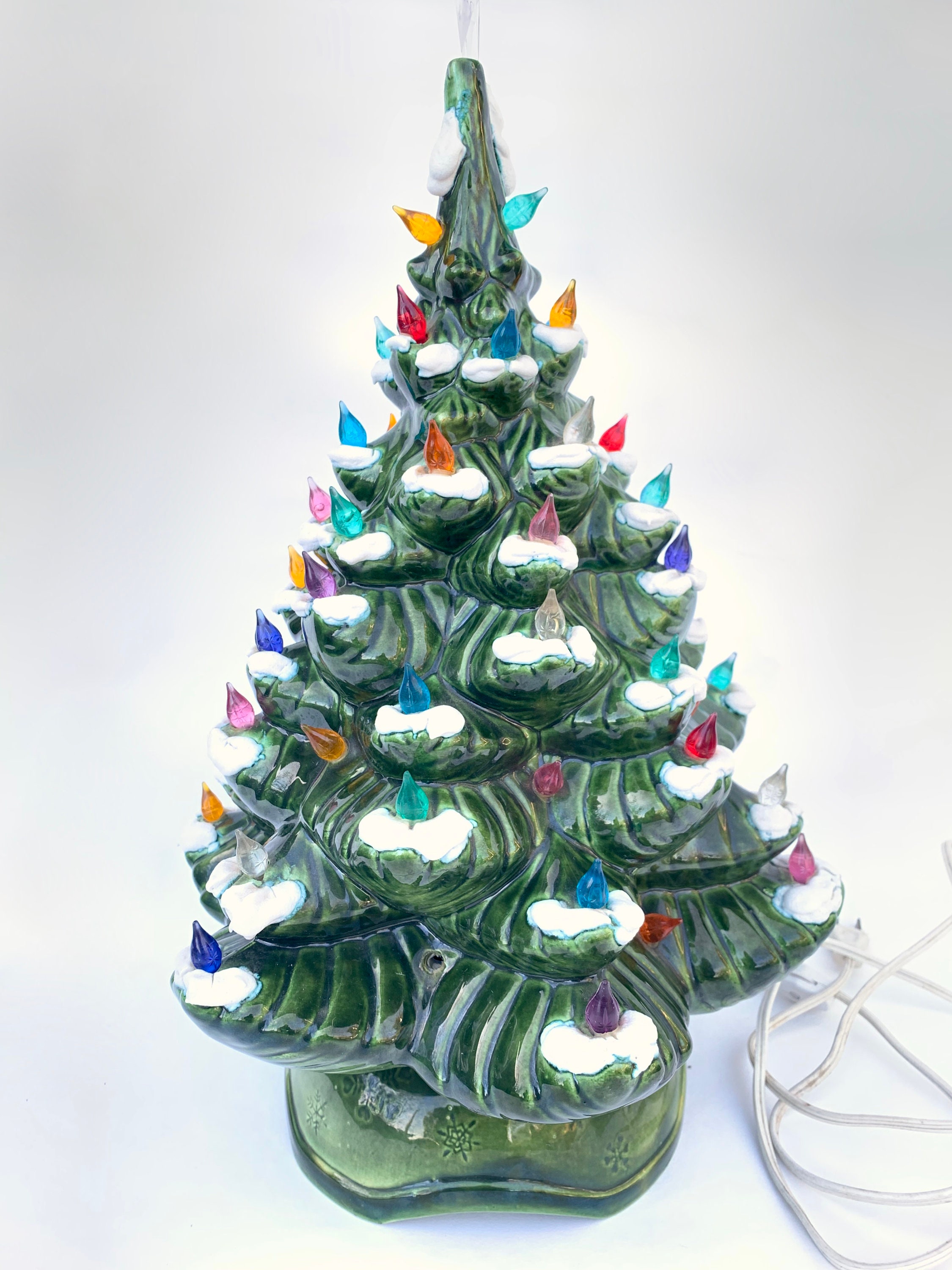 19 Vintage Lighted Ceramic Christmas TREE W/ Basetable - Etsy