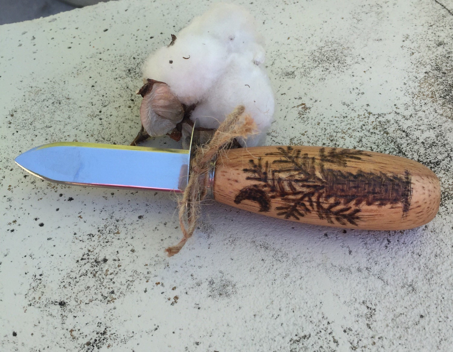 Engraved Wooden Oyster Knife 6 Handmade - Etsy