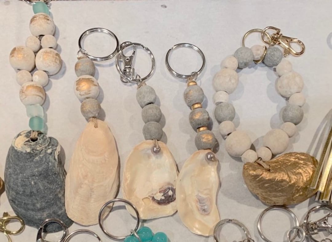 Oyster Shell Keychains FREE SHIPPING - Etsy