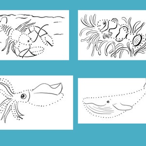Sea Animals Worksheets Drawing With Dots Dot to Dot Ocean Marine Life ...