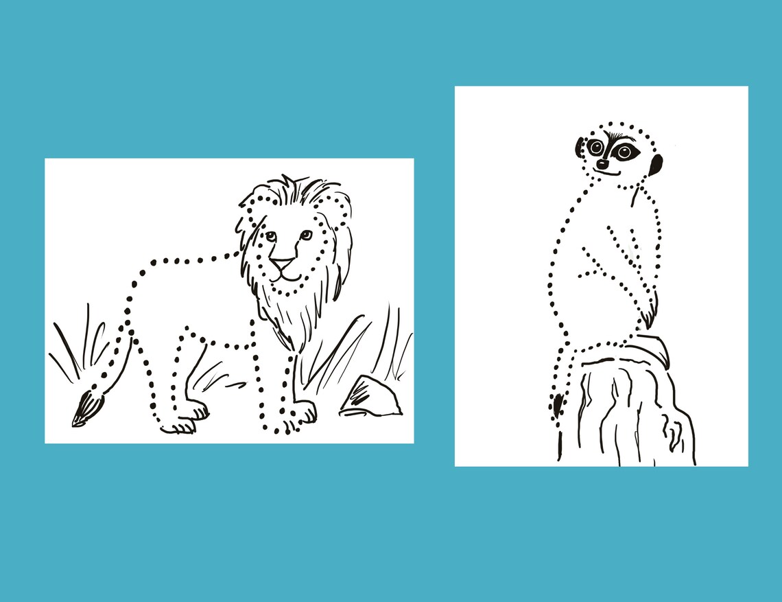 Dot Drawings: African Animals Drawing With Dots Dot to Dot Ocean Marine ...