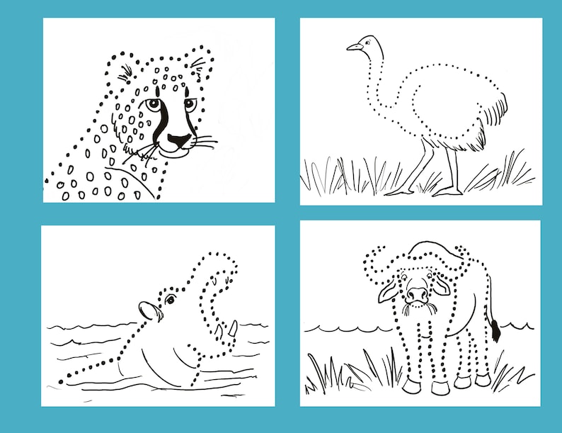 Dot Drawings: African Animals Drawing With Dots Dot to Dot Ocean Marine ...