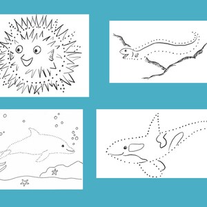 Sea Animals Worksheets Drawing With Dots Dot to Dot Ocean Marine Life ...