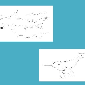 Buy Sea Animals Worksheets Set 1 Drawing With Dots Dot to Dot Ocean ...