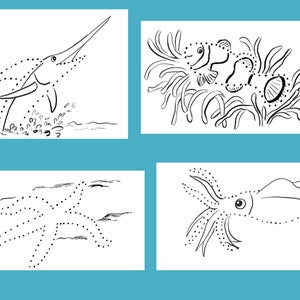 Buy Sea Animals Worksheets Set 1 Drawing With Dots Dot to Dot Ocean ...