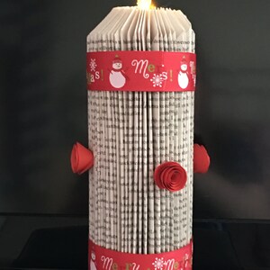 Folded Paperback Book LED Candle Tutorial full instructions | Etsy