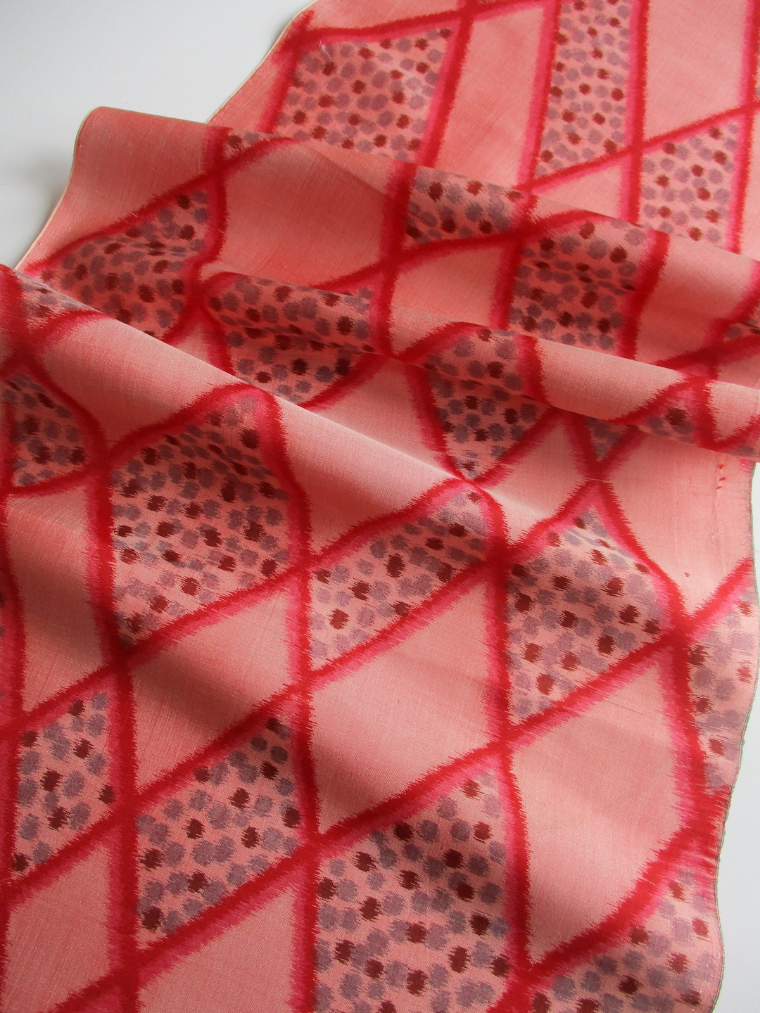 Japanese Kimono Fabric Upcycle Silk Tsumugi abstract Colour: Shades of ...