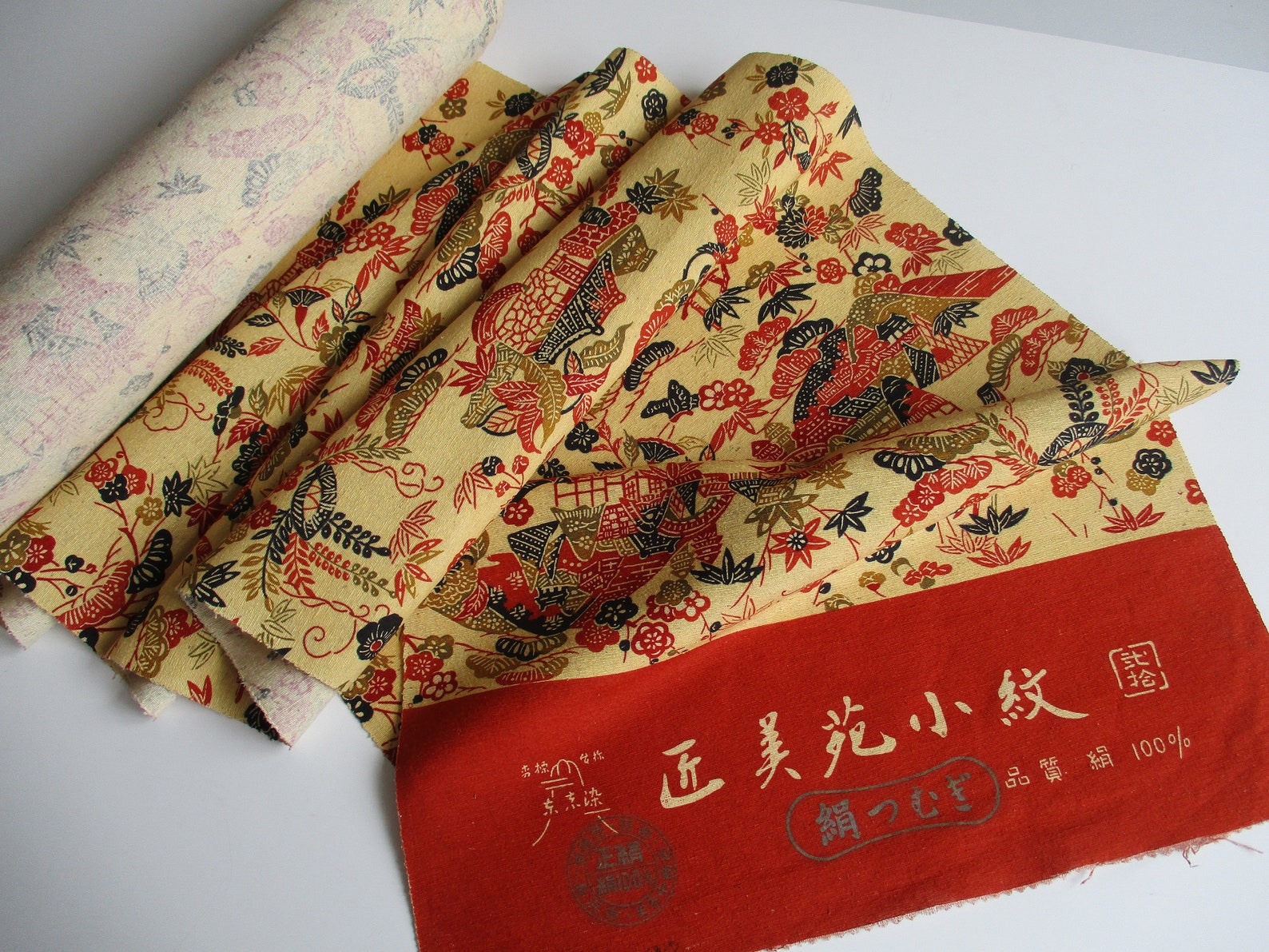 Japanese Kimono Fabric Silk Tsumugi Shockikubai - Etsy