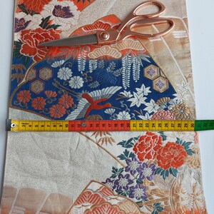 LIMITED STOCK - Japanese Obi Fabric - Folded Fans - Birds - Floral ...
