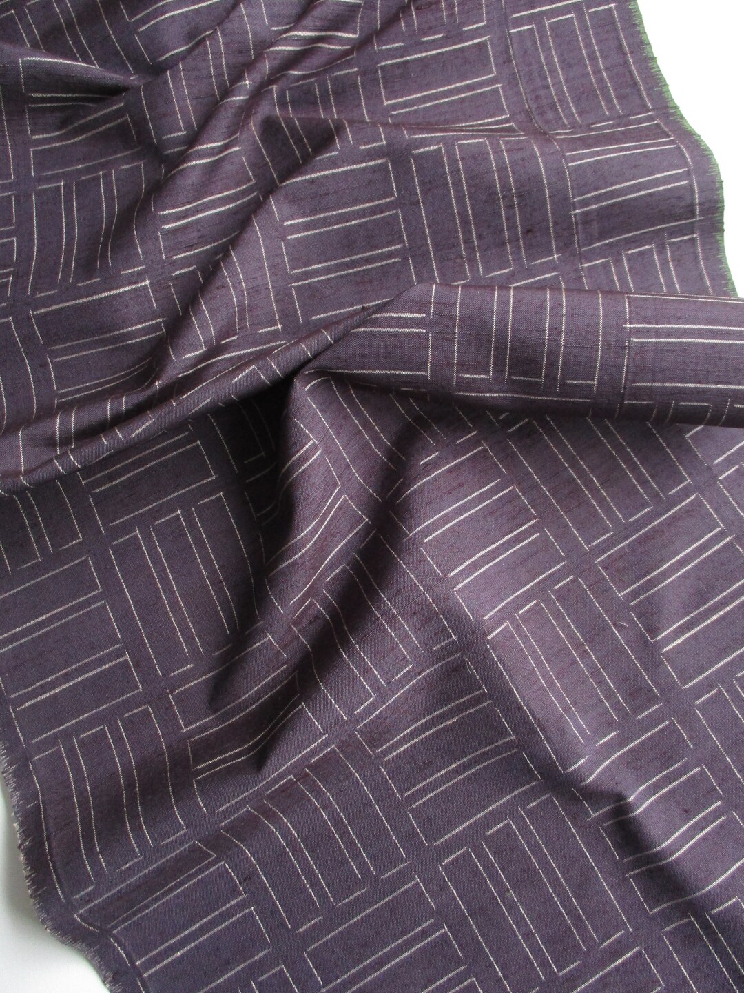 Japanese Kimono Fabric - Upcycle - Silk - Tsumugi - Rectangles and ...