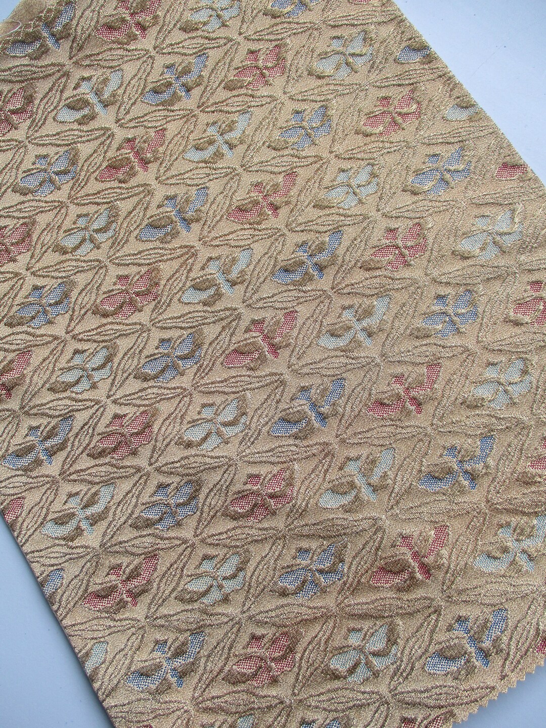 Japanese Obi Fabric - Ornate - Gold, Blue, Wine and Green - Used - 38 ...