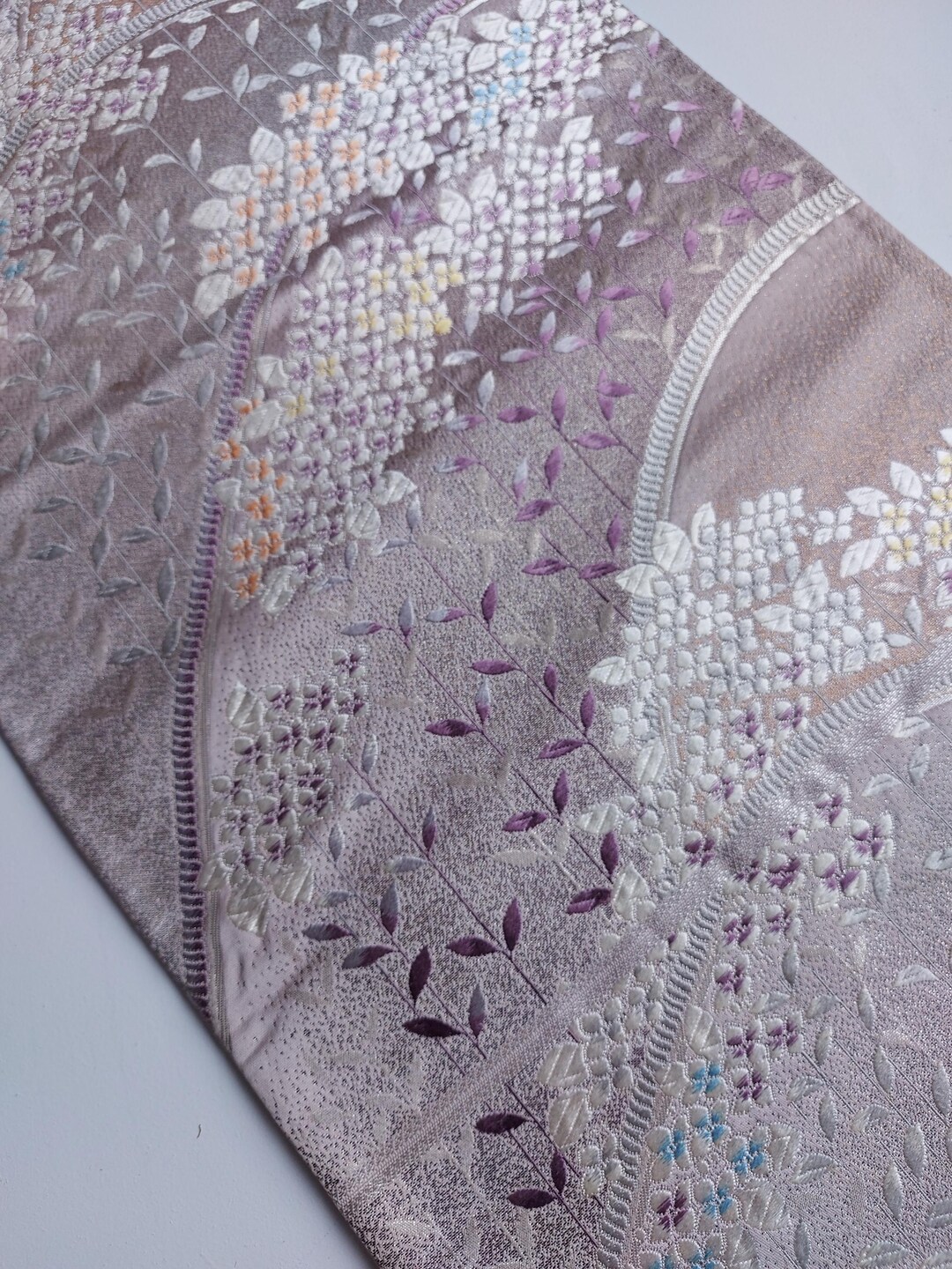 LAST PIECE - Japanese Obi Fabric - Mountains - Floral - Used Fabric ...