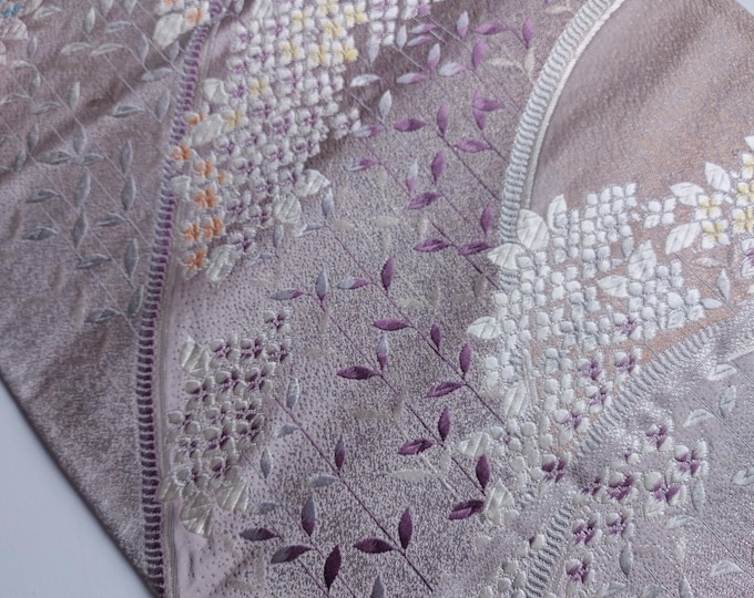 LAST PIECE - Japanese Obi Fabric - Mountains - Floral - Used Fabric ...