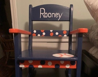 Child's Rocking Chair Cool Colors - Etsy