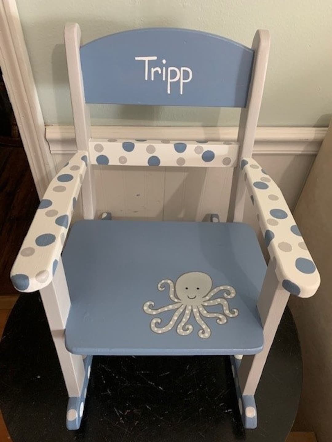 Personalized Child's Rocking Chair: Oscar the Octopus - Etsy