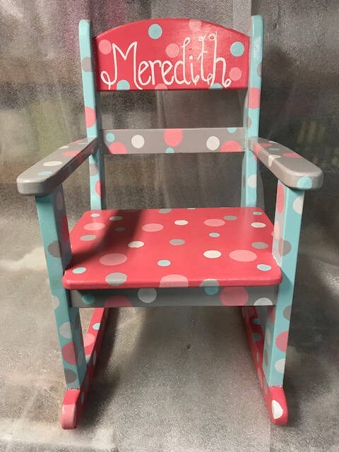 Child's Rocking Chair Cool Colors - Etsy