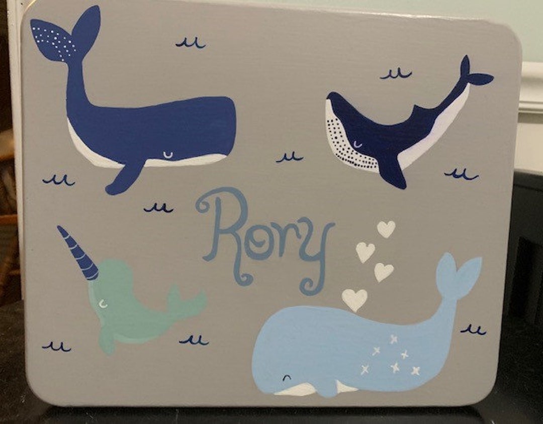 Child's Single Step Stool: Whacky Whales FREE SHIPPING - Etsy