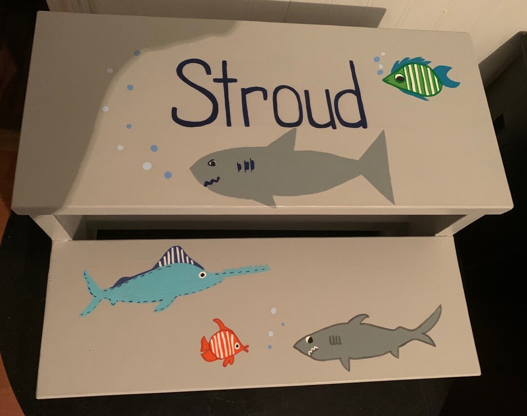 Child's Dual Step Stool: SONNY the SHARK FREE Shipping! - Etsy