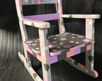 Child's Rocking Chair, Hand Painted Rocking Chair, Baby Shower Gift ...