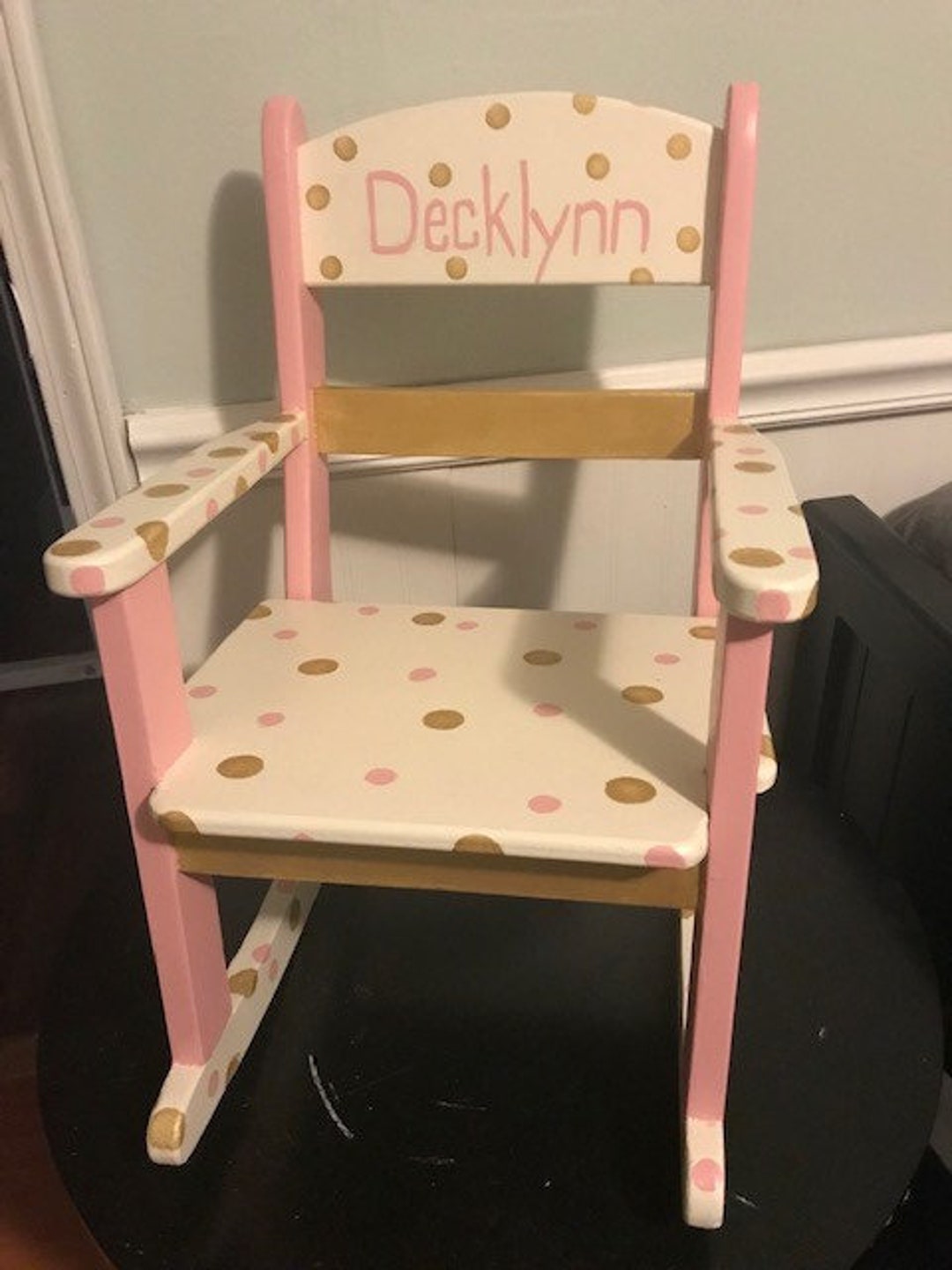 Personalized Child's Rocking Chair: Gold for a Princess - Etsy