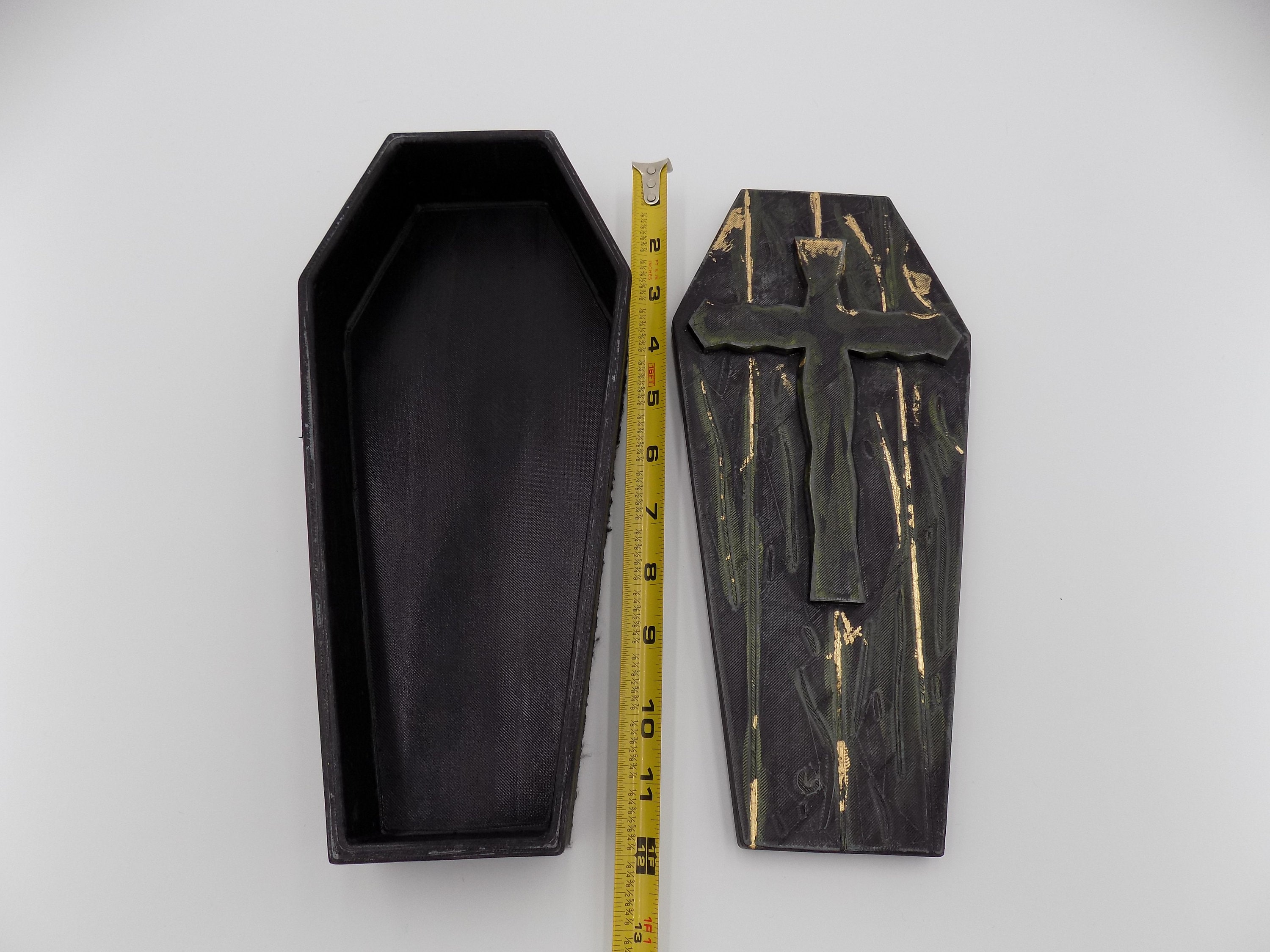 3D Printed Coffins Large - Custom Painted Black/green/gold - By ...