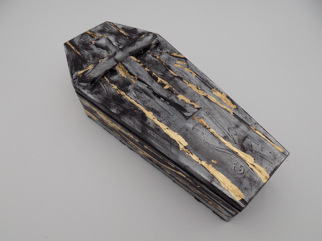 3D Printed Coffins Large - Custom Painted Black/white/gold - By ...