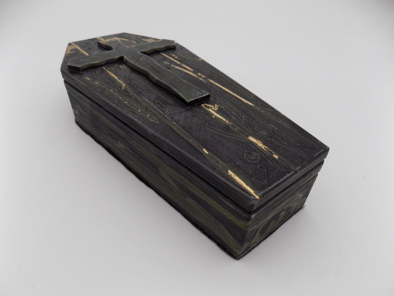 3D Printed Coffins Large - Custom Painted Black/green/gold - By ...