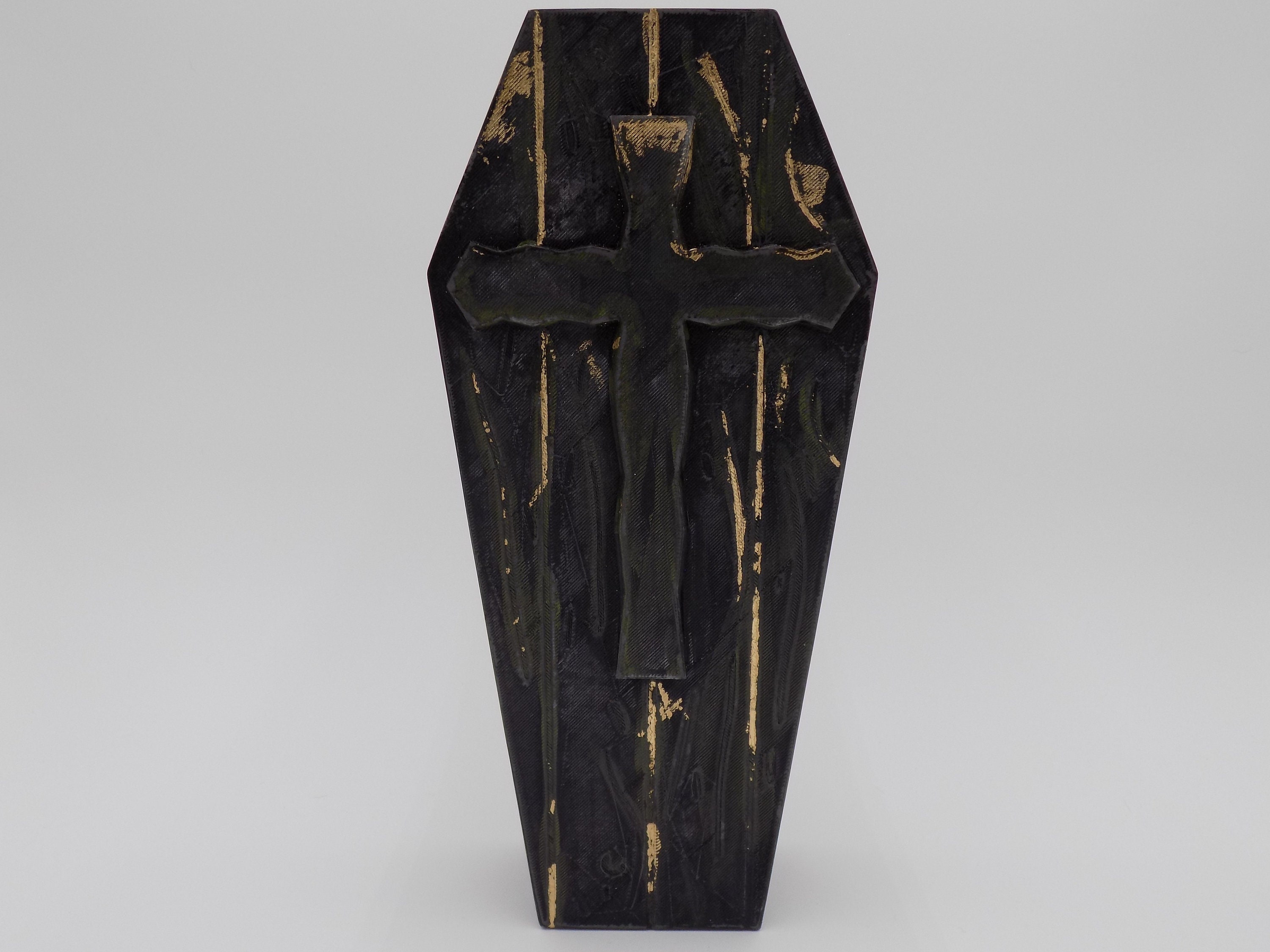 3D Printed Coffins Large - Custom Painted Black/green/gold - By ...