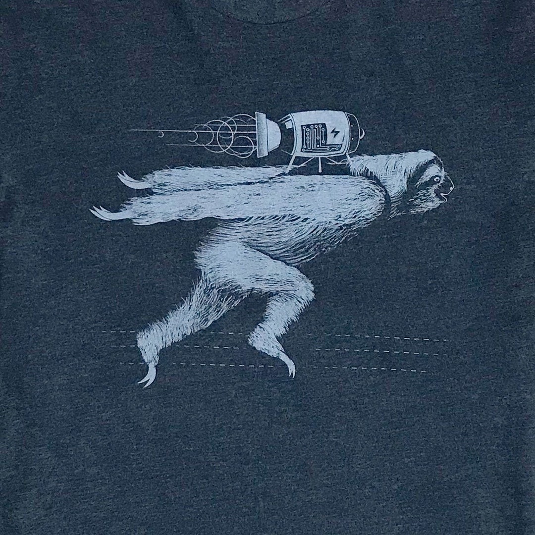 Rocket Sloth Graphic T-shirt: Geeky Engineer Gift - Etsy