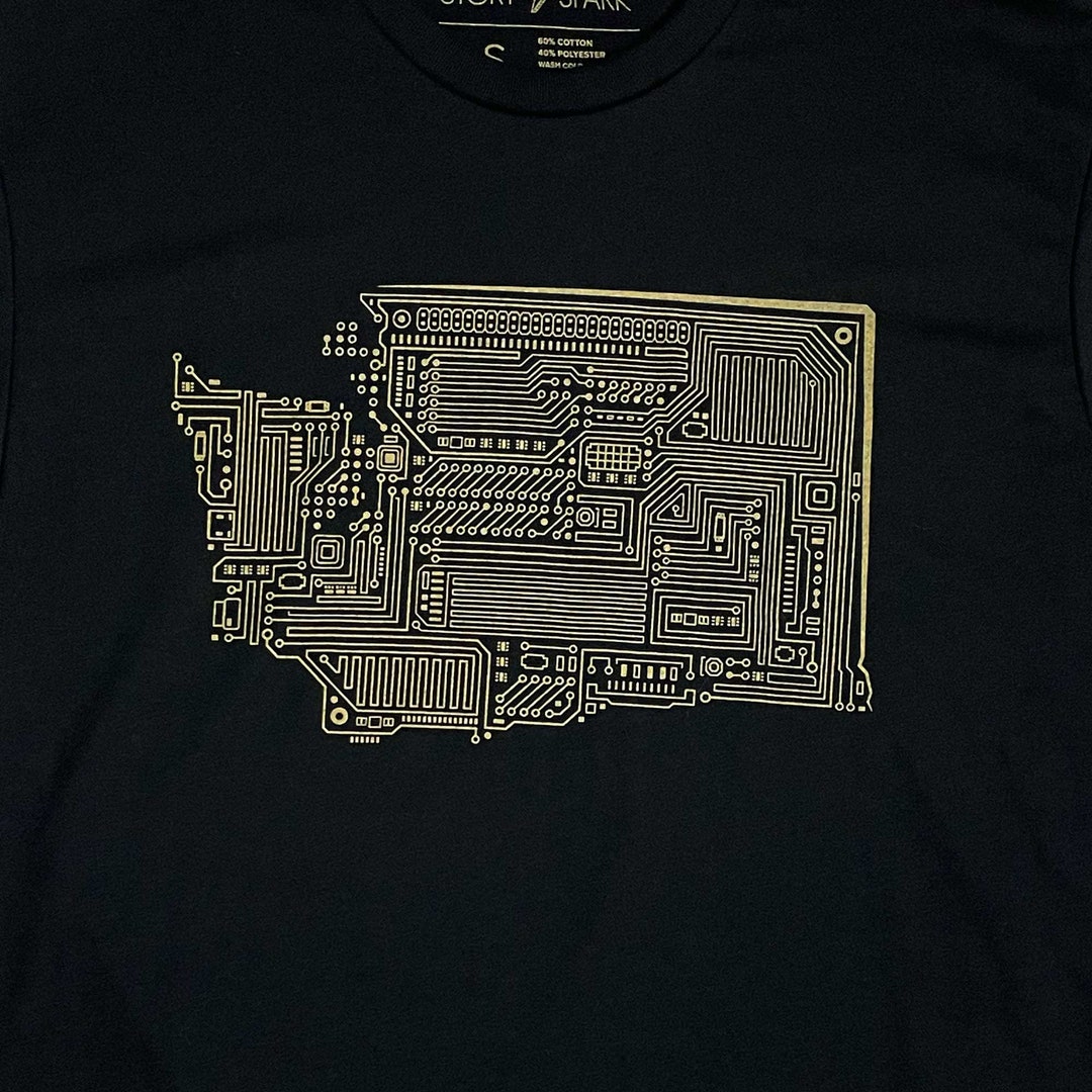 Techy Washington State T-shirt: Computer Circuit Board Design - Etsy