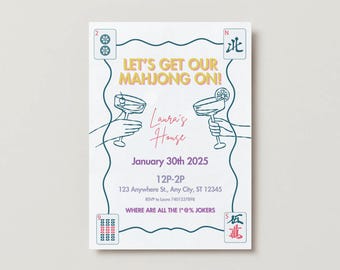 EDITABLE Mahjong Invitation, Mahjong Night Invitation, Digital Mahjong ...