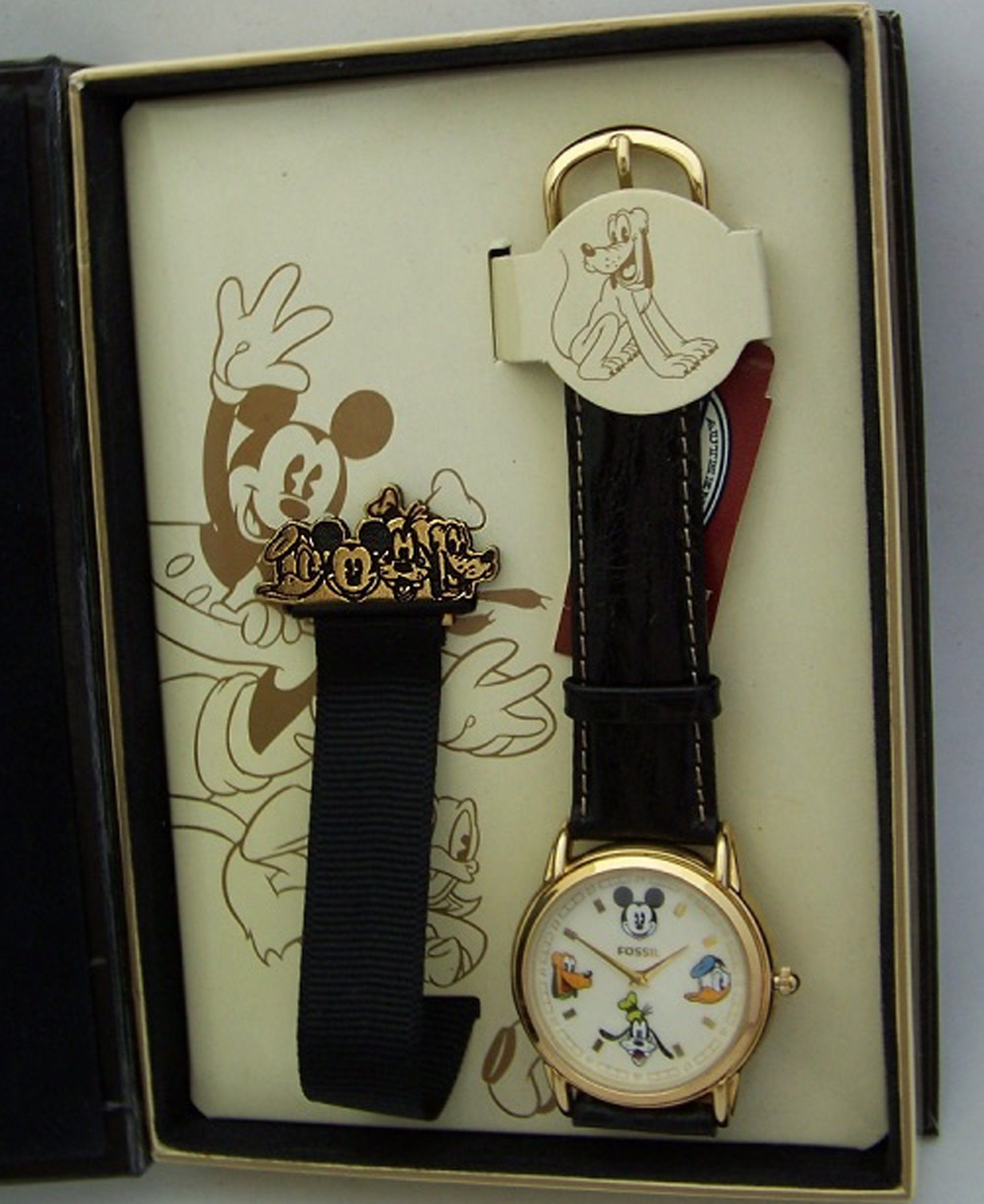Fossil Mickey Mouse and Friends Watch Gold Set Book Mark Wristwatch Lmt ...