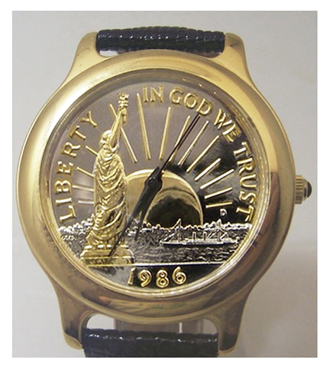 Statue of Liberty Watch 23K Gold Plate Coin Croton Lmt Ed Wristwatch - Etsy