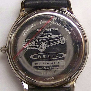 1964 1/2 Ford Mustang Watch Fossil Relic Vintage Wristwatch in Wood Box ...