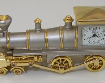 Train Engine Desk Clock Copper Platinum Vintage Locomotive Clock New - Etsy