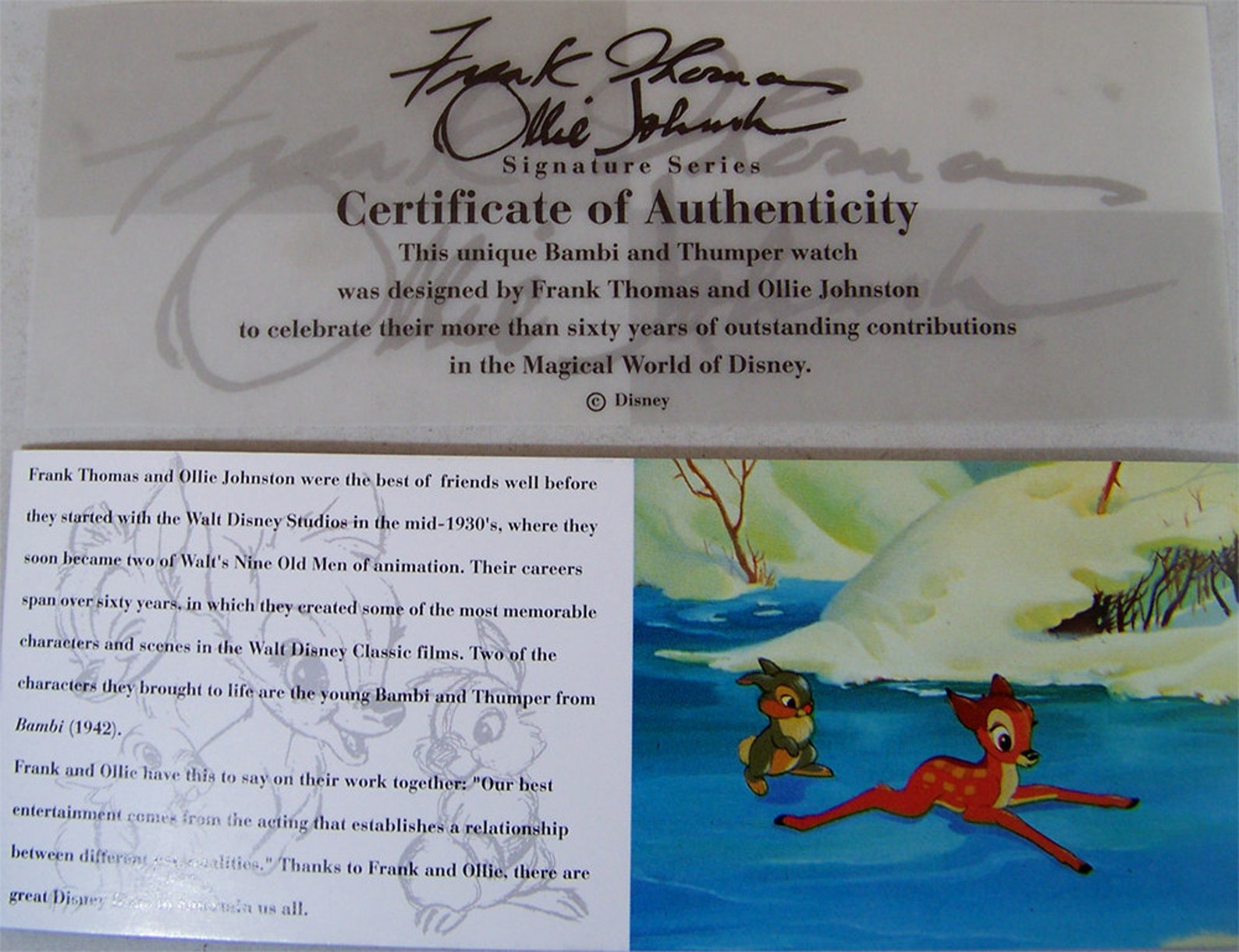 Bambi Watch Disney Artists Signature Series Limited Edition RARE #0111 ...